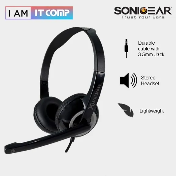 SonicGear Xenon 2 Stereo Headphones With Mic | For Smartphones And ...