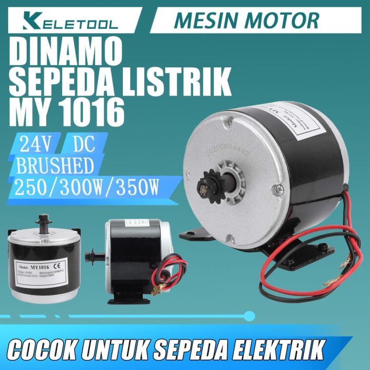 MY1016 Dinamo motor untuk E-bike sepeda listrik 24V 350W DC Motor Sikat ...