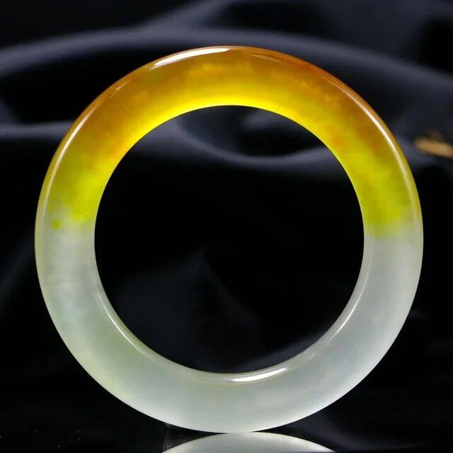 Grade A jade bangle Yellow Jade Bangles Women Fine Jewelry Genuine ...