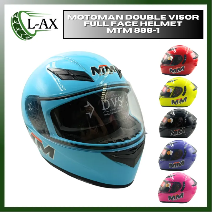 MOTOMAN DOUBLE VISOR FULL FACE HELMET MTM 888-1 MOTORCYCLE HELMET L-AX ...
