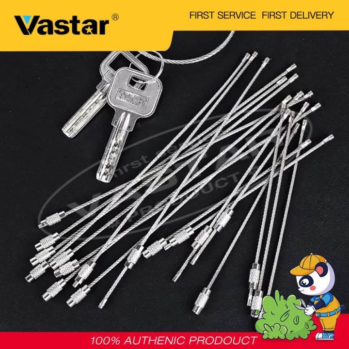 Vastar 10cm/15cm/20cm 10Pcs EDC Stainless Steel Wire Keychain Ring Key ...