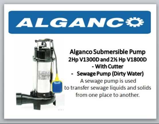 Alganco Submersible Pump 2Hp V1300D and 2 1/2Hp V1800D | Lazada PH