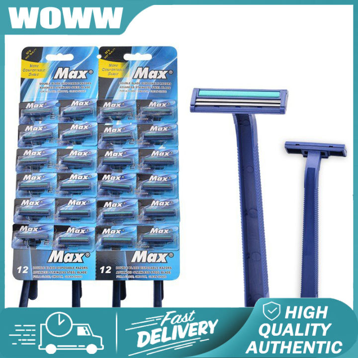 [READY STOCK] (1set 24pcs) 2 Layers Blade Manual Razor Disposable ...