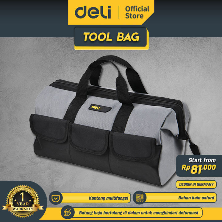 Deli Tool Bag / Tas Simpan Perkakas Multifungsi Bahan Kuat DL43001X ...