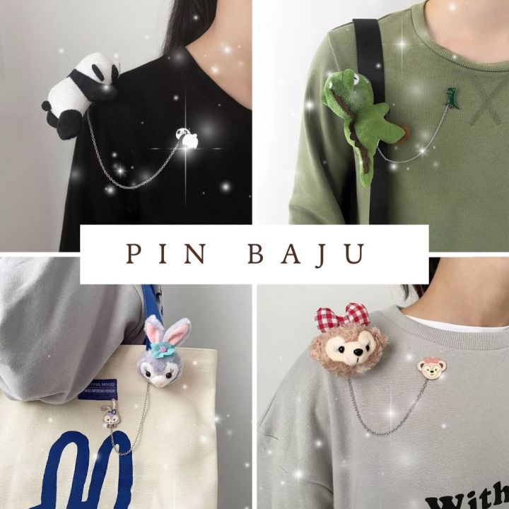 Pin Bros Gantungan Boneka Rantai Enamel Karakter Lucu Baju Tas ...