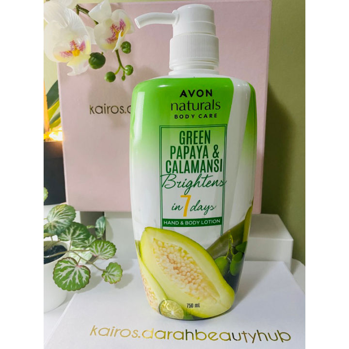 Avon Naturals Green Papaya and Calamansi whitening Hand & Body Lotions ...