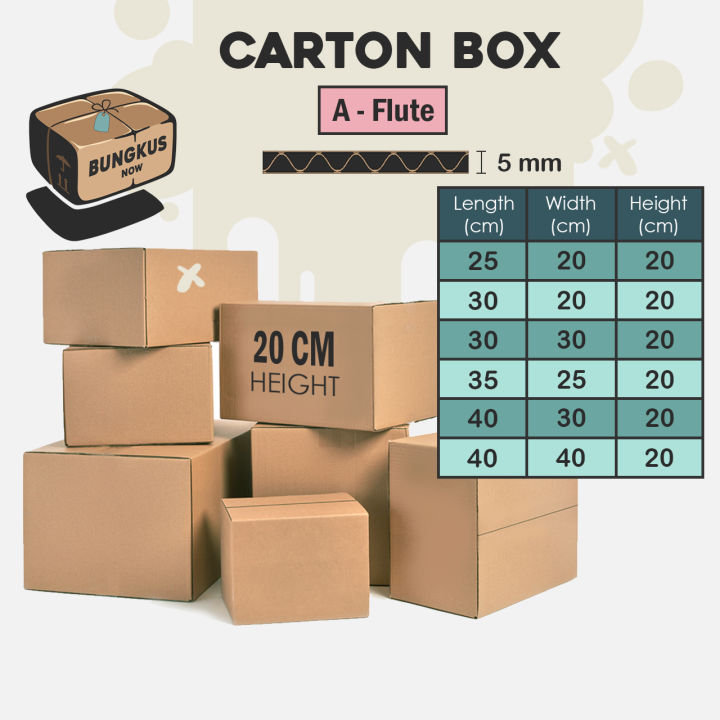 BungkusNow Kotak Carton Box Packaging Packing Box Moving Box A Flute ...