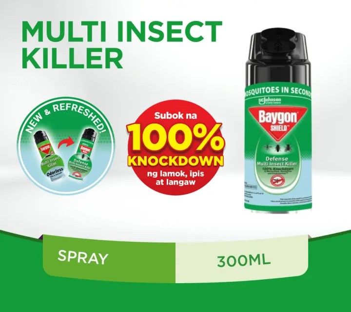 Baygon Spray Protector Multi-Insect Killer Odorless - 300ml | Lazada PH