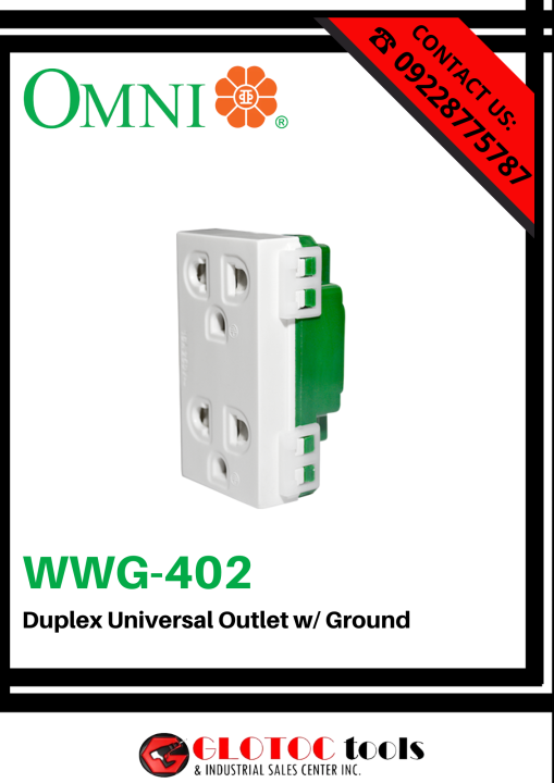 OMNI Duplex Universal Outlet w/ Ground WWG-402 | Lazada PH