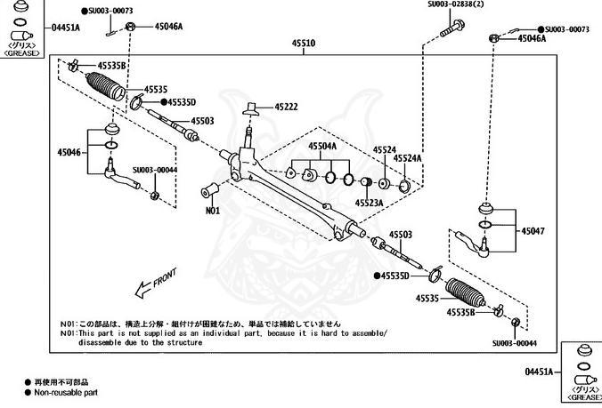 RACK STIR STEER STEERING RACK TOYOTA GT86 FT86 SUBARU BRZ ORIGINAL ...