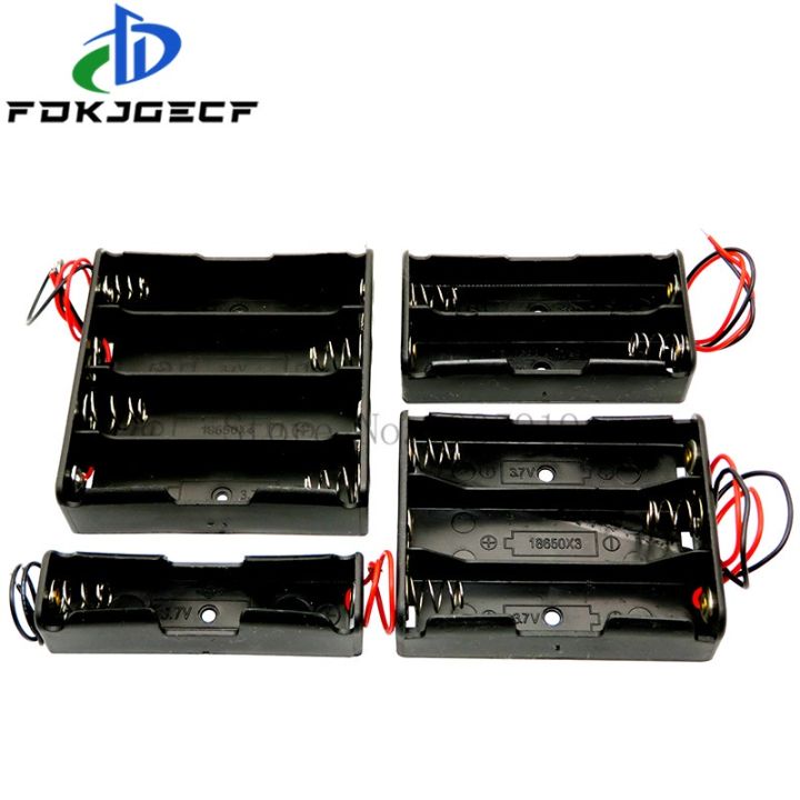 Black Plastic 1x 2x 3x 4x 18650 Battery Storage Box Case 1 2 3 4 Slot ...