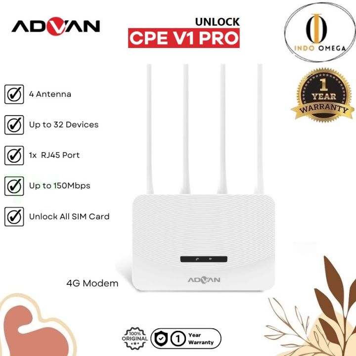 ADVAN CPE V1 PRO MODEM + WIFI + ROUTER 4G LTE UNLOCK OPERATOR | Lazada ...