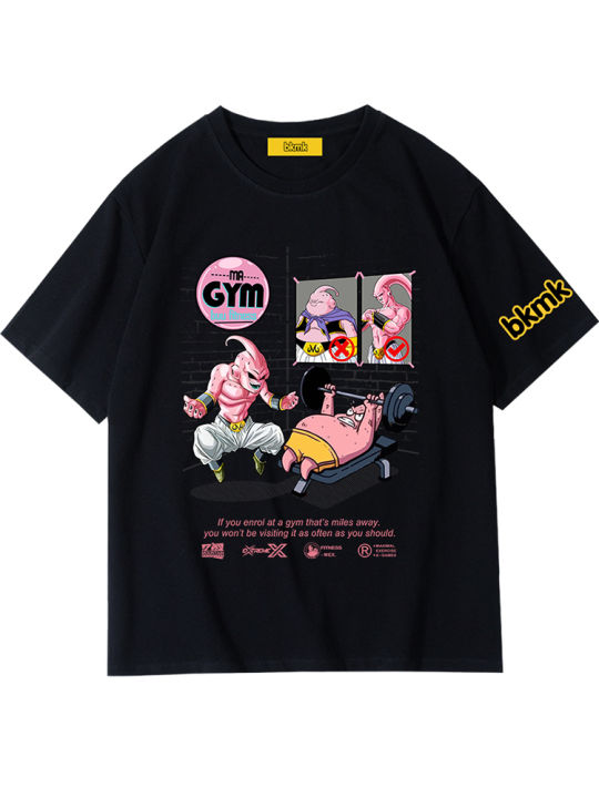 Bkmk เสื้อยืดอะนิเมะแขนสั้นผู้ชาย,เสื้อยืดแขนสั้นผ้าฝ้ายแขนสั้นกว้างฤดู ...