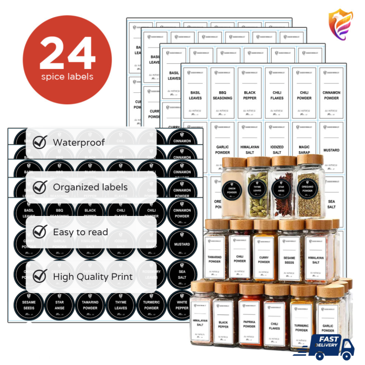 Spice Label Stickers Waterproof and Quality Printing Sold per sheet ...