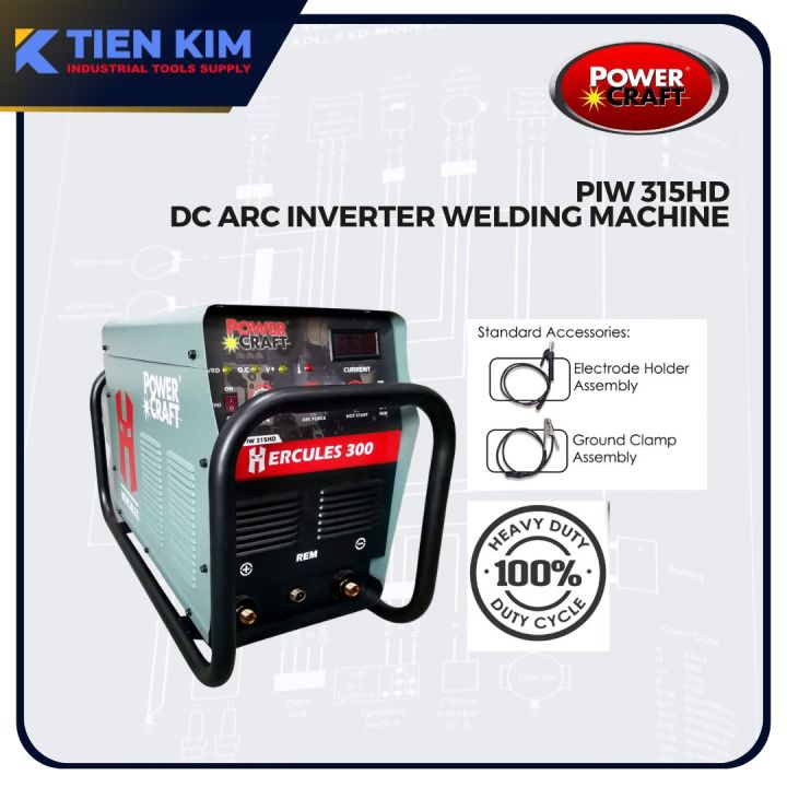 Powercraft DC ARC Inverter Welding Machine PIW 315HD 100% DUTY CYCLE ...