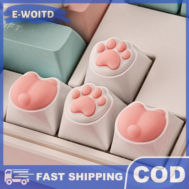 E-WOITD Cute Cat Paw Keycaps For Mechanical Keyboard Cherry MX Switch ...