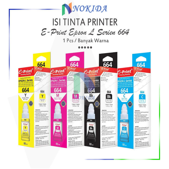 Nokida E-Print 664 Tinta Printer Epson L Series 80 mL | Lazada Indonesia