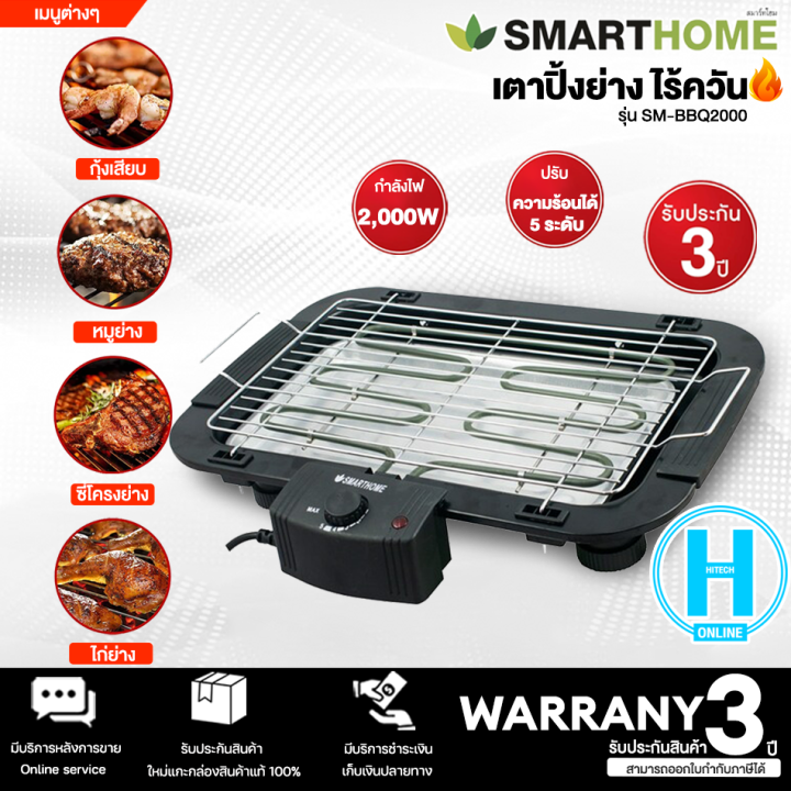 Smart Home เตาย่างบาร์บีคิว 2000 วัตต์ รุ่น SM-BBQ2000 สินค้าแท้ ราคาถูก ออกใบกำกับภาษีได้ | HI ...