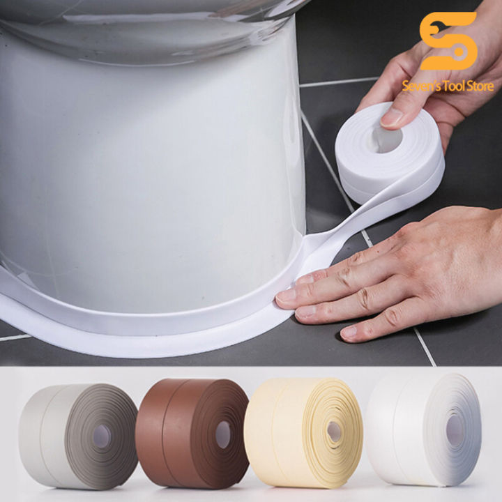 3.2M Kitchen Sealing Strip Tape White PVC Self Adhesive Waterproof Wall ...