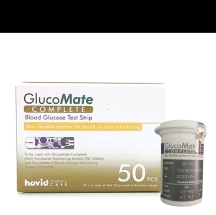 Glucomate Complete Blood Glucose Test Strips 25's x 1 | Lazada
