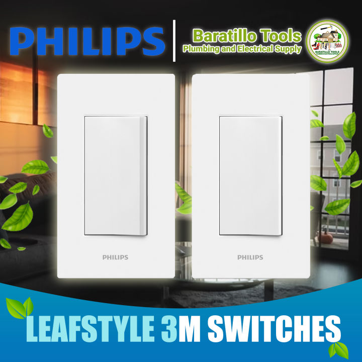 Original Philips Leafstyle 3M (Wide) 1 Gang 1 Way and 3 Way Switch ...