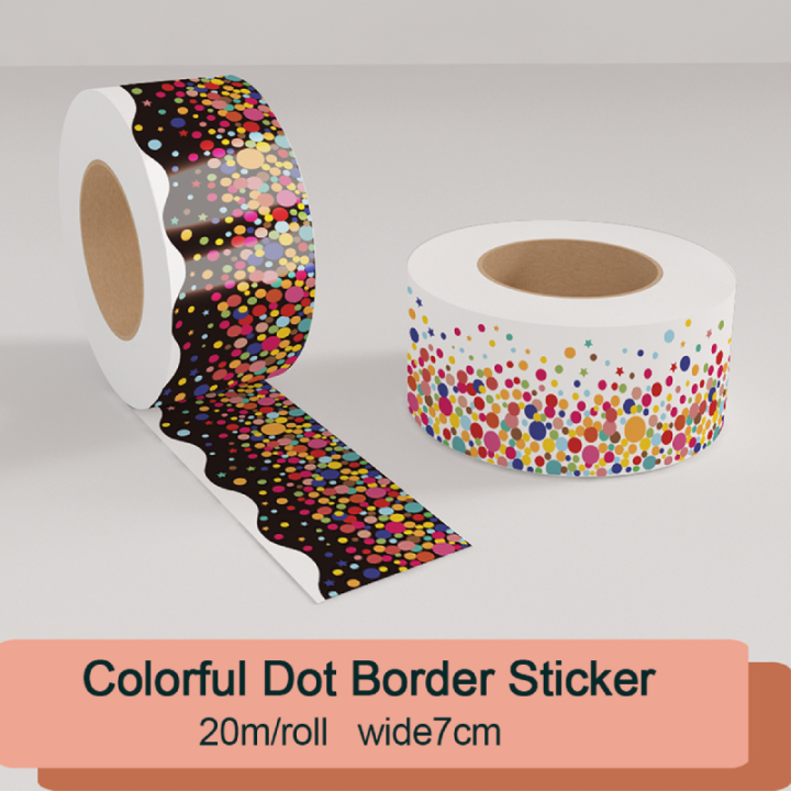 20M Colorful Dot Trim Border Colorful Bulletin Board Border Trim Self ...