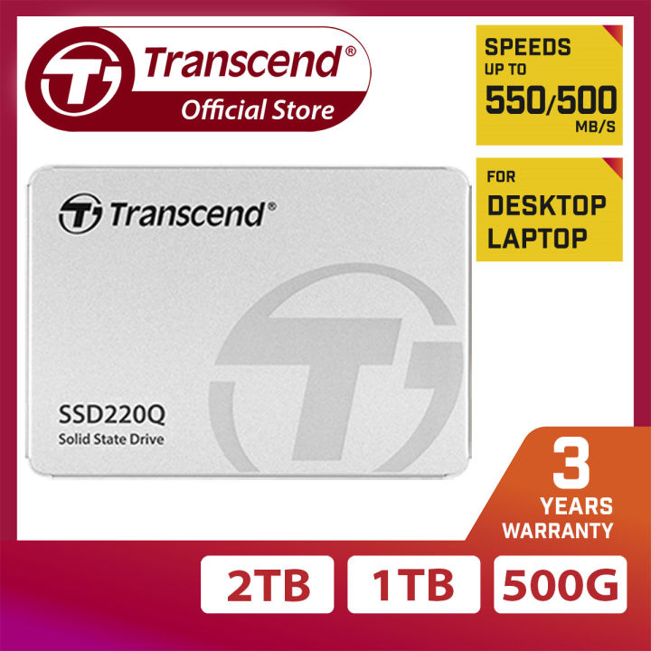 Transcend SSD220Q 2.5 SATA III 6Gb/s SSD Silver Solid State Drive ...