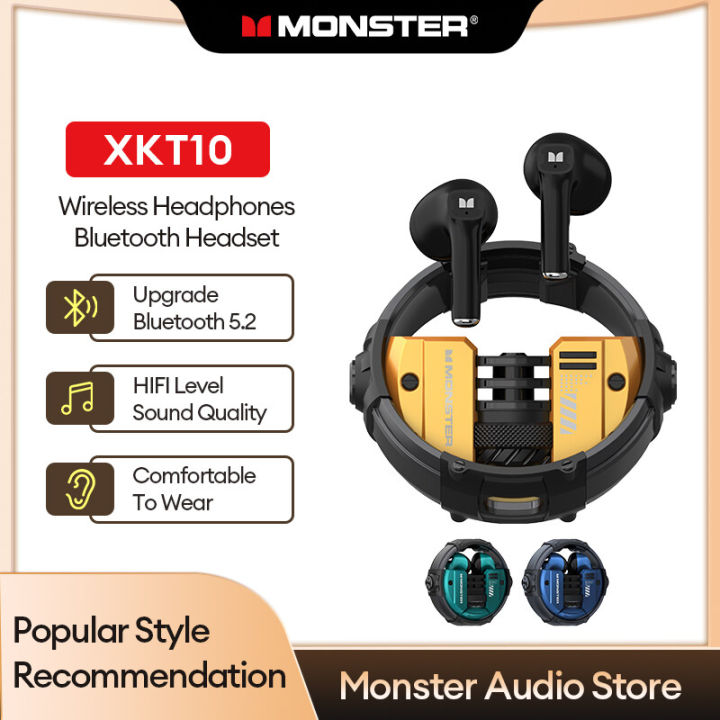 Monster XKT10 BT5.2 ลำโพงเบสไฮไฟหูฟังบลูทู ธ กีฬาเสียงรอบทิศทางสมาร์ท ...