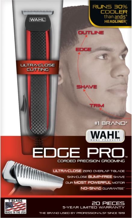 Wahl Edge Pro Corded Precision Grooming, Trimmer/Shaver - Black 9686 ...