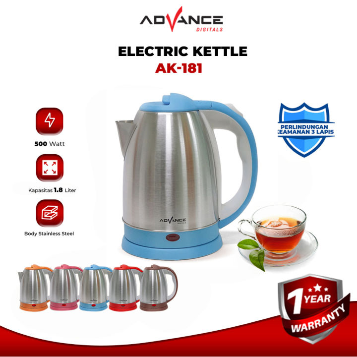 Kettle listrik teko listrik Advance AK-181 kapasitas 1,8 liter | Lazada ...