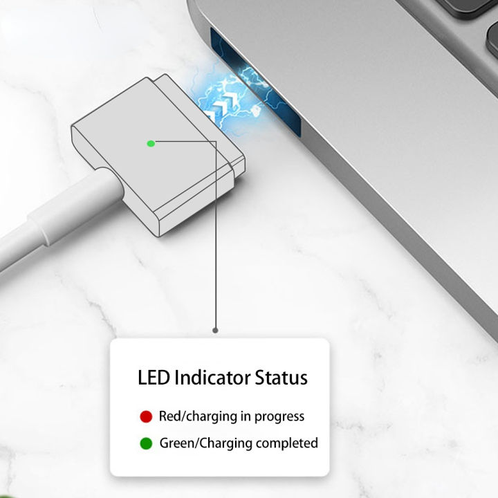 60W 1.8m LED Light Magnetic USB C to Magsafe 2 1 Charging Cable PD ...