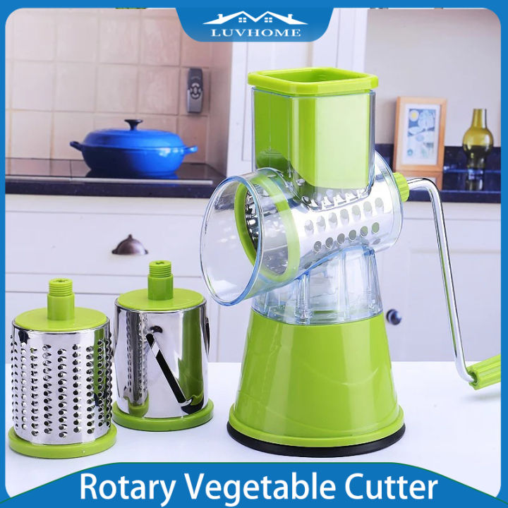 LUVHOME Tabletop Drum Grater Slicer Vegetable Cutter 3 In 1 Rotary ...