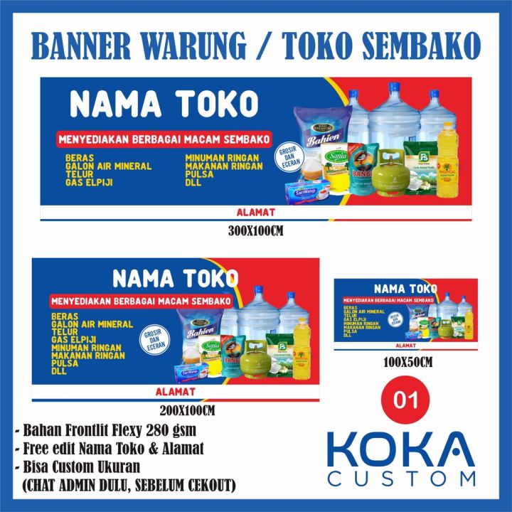 CETAK BANNER TOKO KELONTONG - BANNER SEMBAKO - CETAK SPANDUK - DIGITAL ...