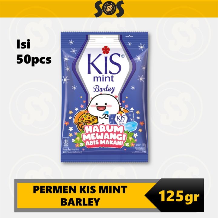 Permen Kis Barley Mint 125 gr - isi 50 pcs/Permen Kis Biru/Permen Mint ...