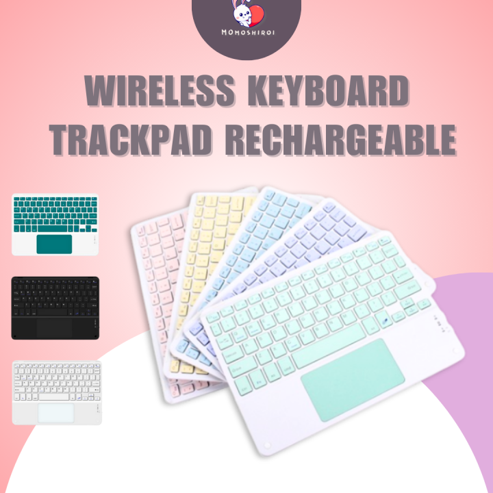 Wireless Keyboard Universal iPad iOS Android With Trackpad Rechargeable ...