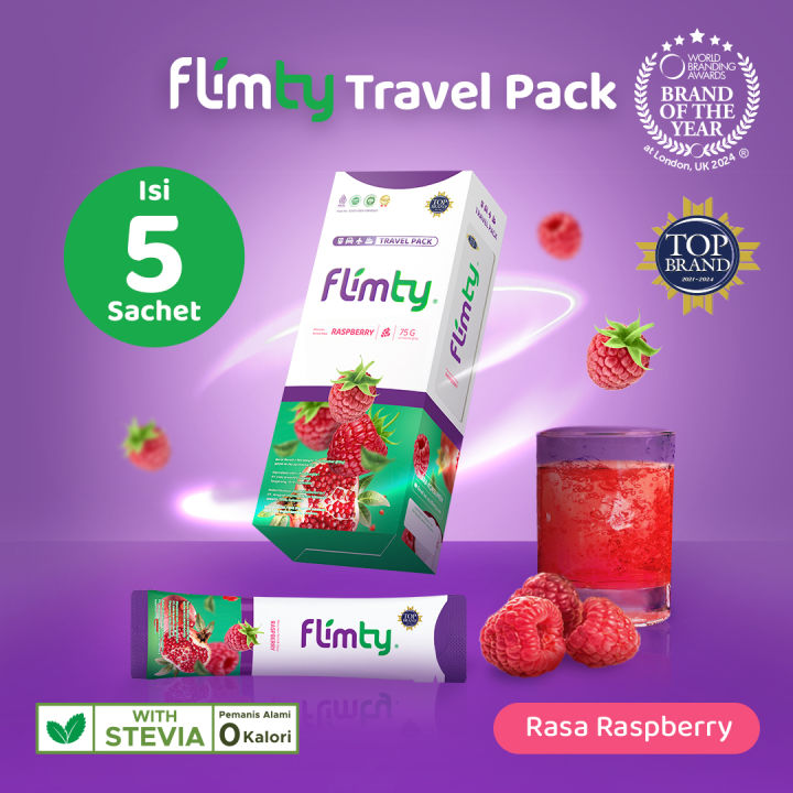 Flimty Fiber Travel Pack (5 sachet) Cobain Dulu! - Rasa Raspberry ...