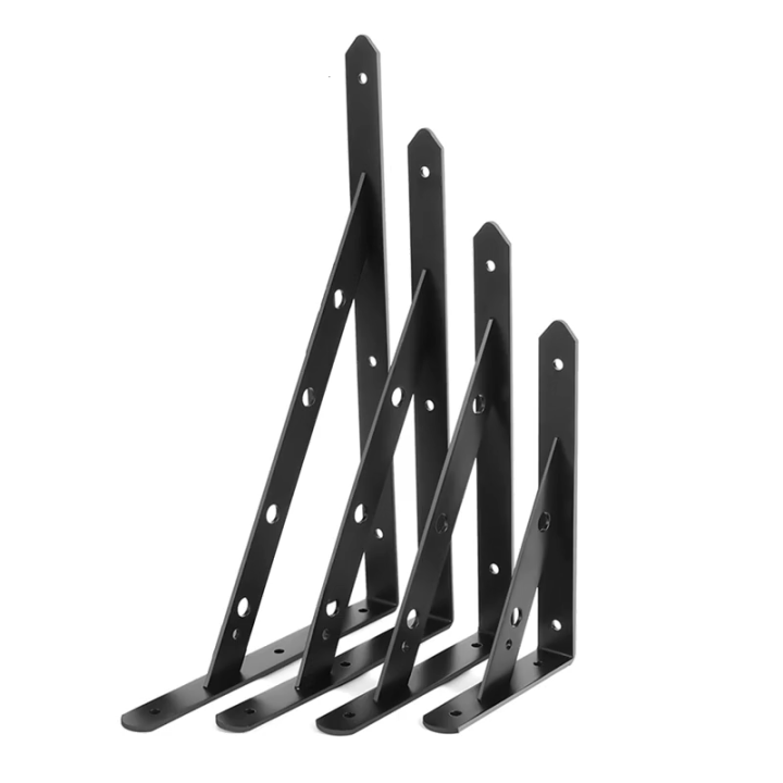 Industrial Strengths Steel Wall Brackets Black Coated Shelf For Heavy ...