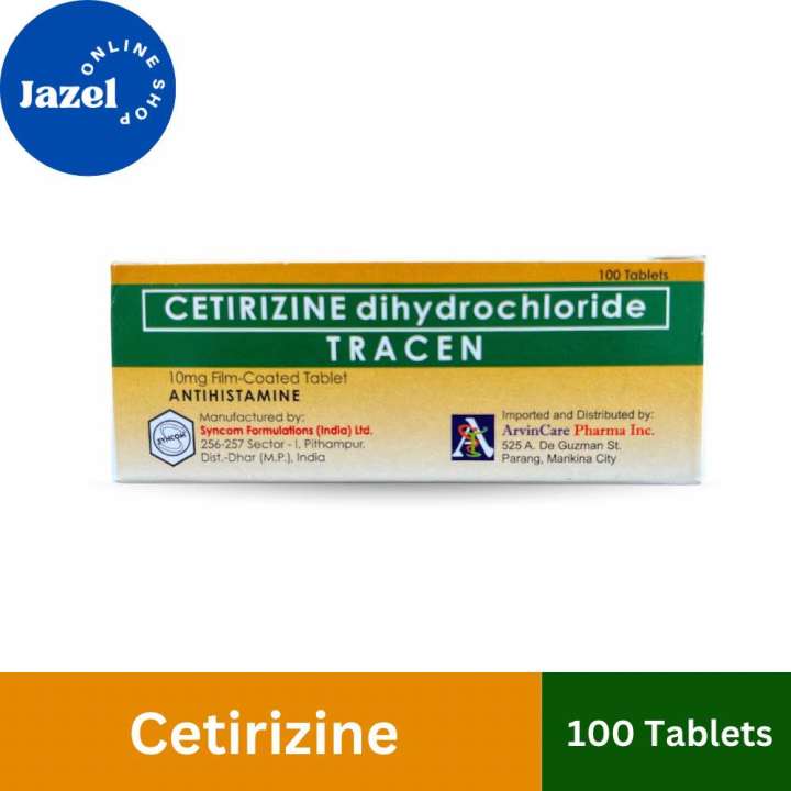 TRACEN 100 Tablets Cetirizine 10mg | Expiry 03/2027 | Lazada PH