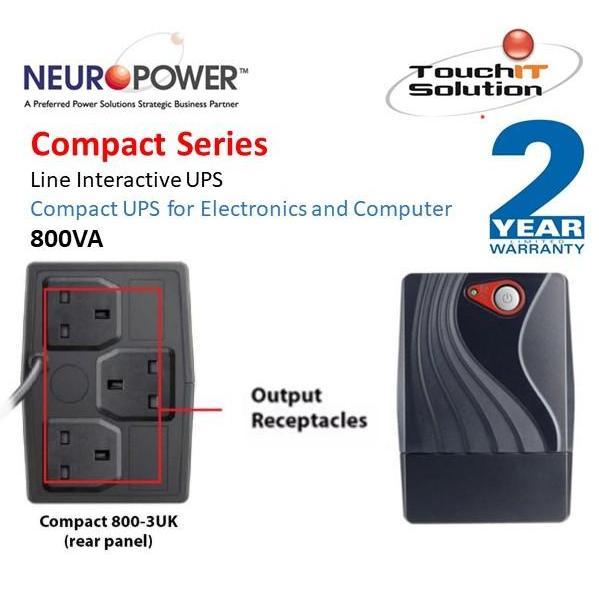 Neuropower Compact 800-3UK Line Interactive UPS 800VA With AVR | Lazada
