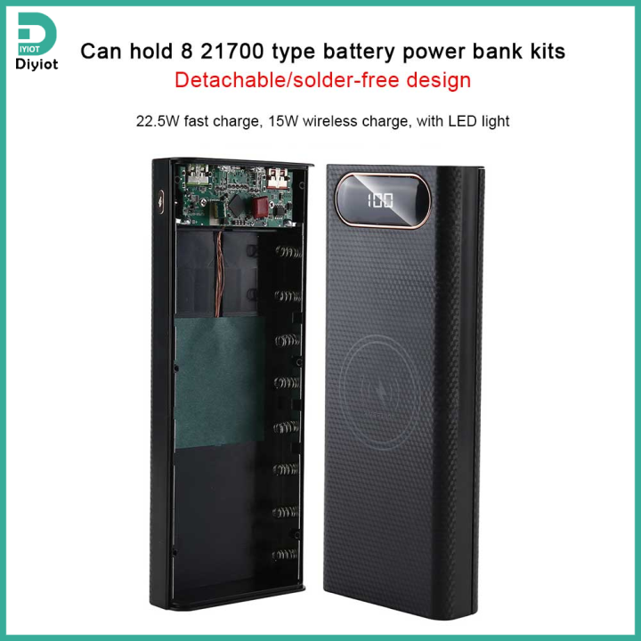 Diyiot 21700 B-Attery ชาร์จอย่างรวดเร็วไร้สายชาร์จแหล่งจ่ายไฟมือถือชุด ...