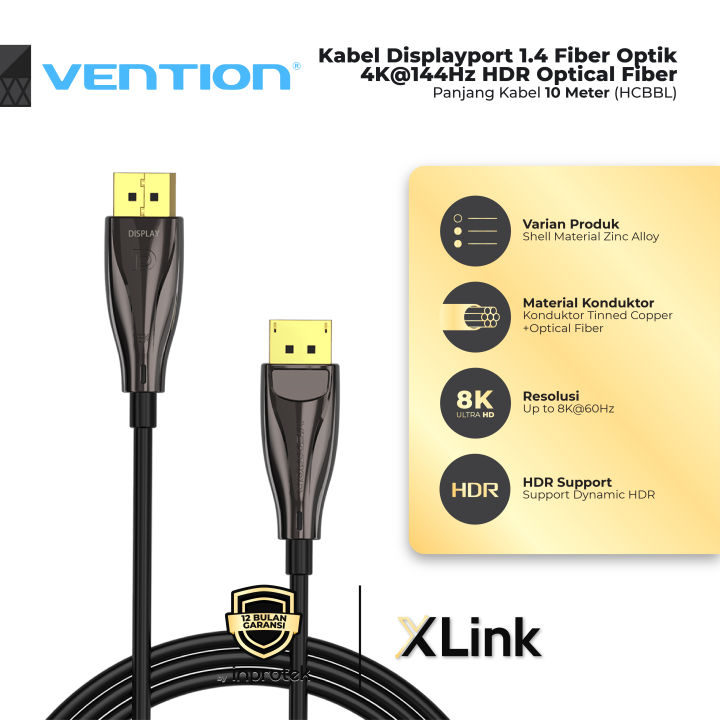 Kabel DP 1.4 10M Fiber Optik Displayport 8K High Speed UHD | Lazada ...