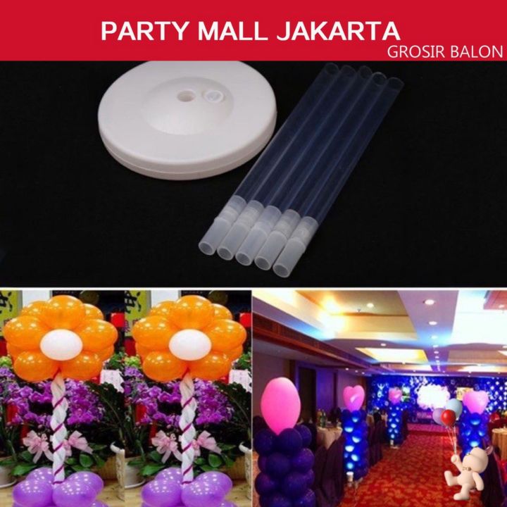 Tiang balon berdiri tinggi 90 cm / Tiang standing Dekorasi balon latex ...