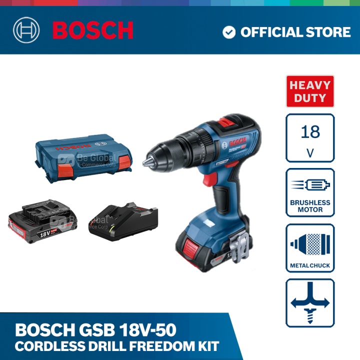 Bosch GSB 18V-50 Professional Cordless Drill Freedom Kit - Power Tool/Home Improvement | Lazada PH