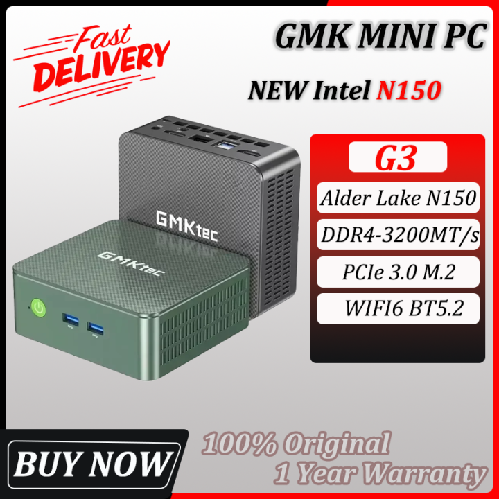 GMK G3 Intel Alder Lake N150 MINI PC DDR4 3200MT/s PCIe 3.0 SSD Windows 11 Pro Office Desktop ...