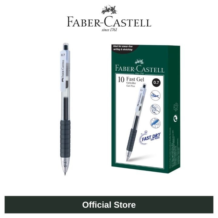 [Faber-Castell] Fast Gel Gel Pen 0.5 / 0.7mm - Blue / Black / Red (Box ...