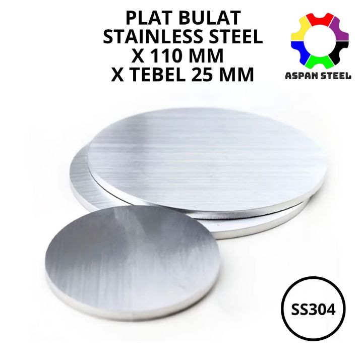 Plat bulat tebel 25 mm x diameter 110 mm stainless 304 | Lazada Indonesia