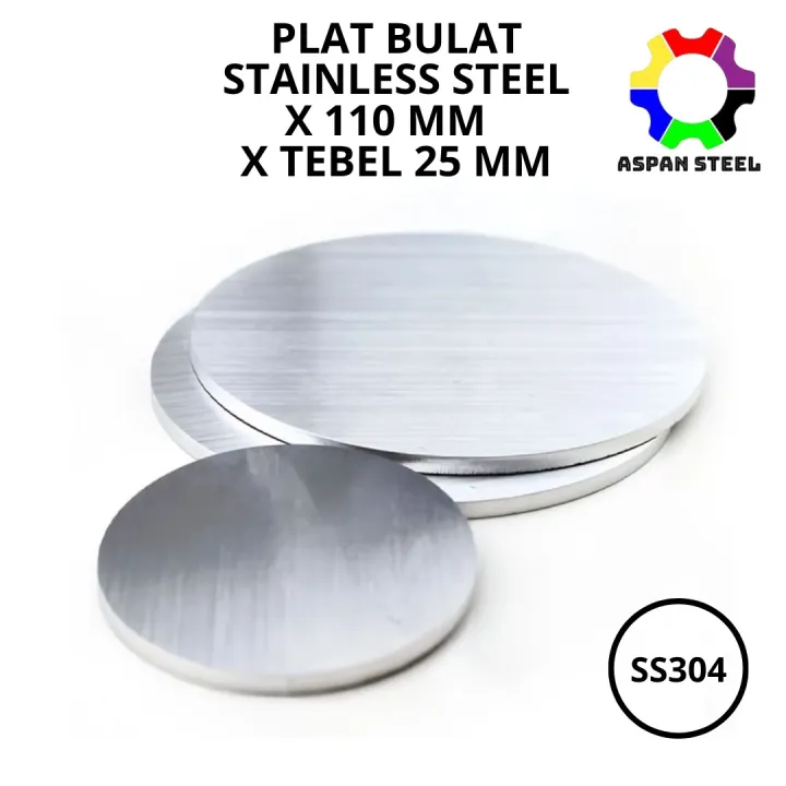 Plat bulat tebel 25 mm x diameter 110 mm stainless 304 | Lazada Indonesia