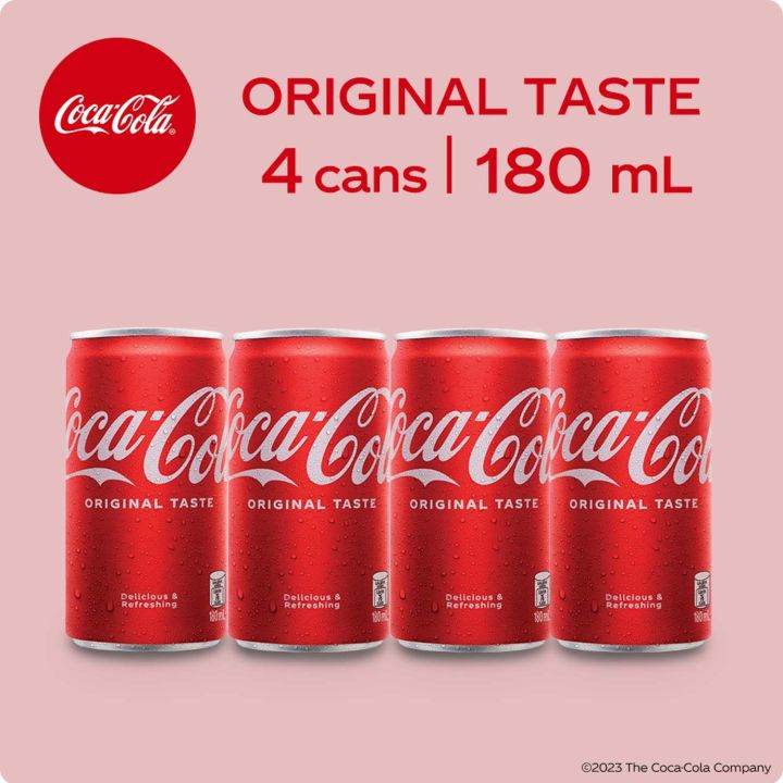 Coca-Cola Original Taste Mini Cans 180ml - Pack of 4 | Lazada PH