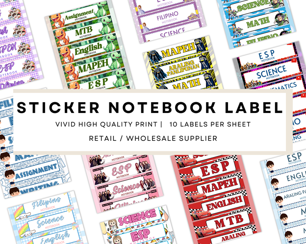 School Subject Sticker Labels, Notebook Labels (open for Resellers ...