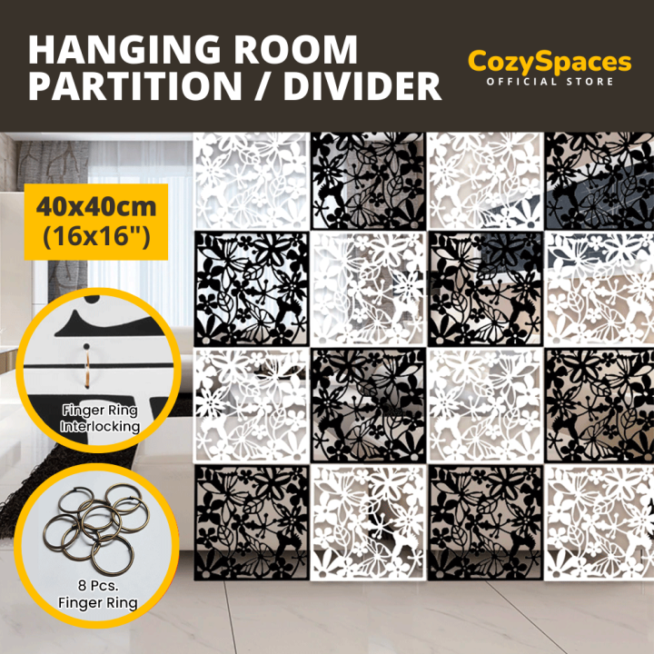 Modern Room Separator / Divider | 40x40cm Hanging Room Partition ...